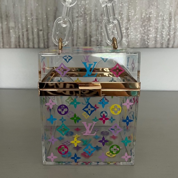 Source Unknown | Bags | Clear Acrylic Stickered Collector Purse Acrylic ...